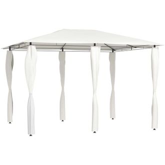 vidaXL Vidaxl - Belv&eacute;d&egrave;re avec rev&ecirc;tement de poteaux 3x4x2,6 m Cr&egrave;me 160 g/m&sup2;