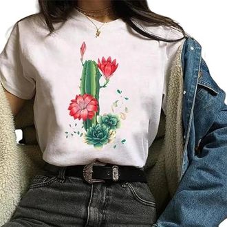 Keephen Western Cactus Impression 3D T-Shirt Femmes Cactus D&eacute;sert Botanique Graphique Tees Randonn&eacute;e Escalade Dr&ocirc;le Manches Courtes Tops