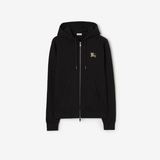 Burberry Hoodie zipp&eacute; en coton Knight Check, Size: XXXL