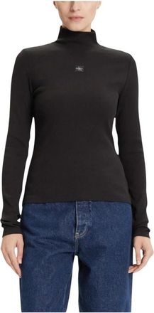 Calvin Klein Jeans Femme, Pulls, Noir, Taille: 36 FR Pull col roulé noir Automne/Hiver Style
