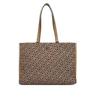 Tommy Hilfiger Handtasche Tommy Hilfiger Th Jacquard Tote AW0AW19009 Braun