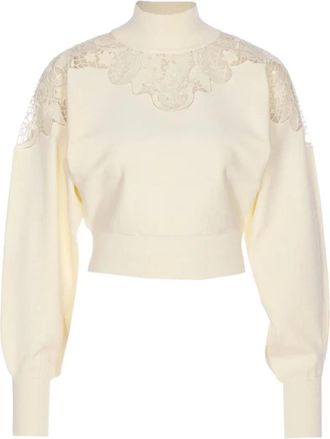 Twinset Femme, Sweatshirts et sweats à capuche, Beige, Taille: 38 FR Ensemble Pull Manches Bouffantes