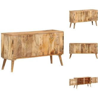 vidaXL Sideboard Mango Massivholz 110x30x60 cm - Holz Sideboard - Mango Massiv - Wohnzimmertisch - Regal - Aufbewahrung
