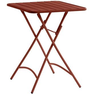 Vente-Unique Table de jardin carr&eacute;e pliante L.60 cm en m&eacute;tal - Terracotta - MIRMANDE de MYLIA