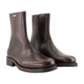 Our Legacy Unisex Camion Ankle Boot Brown Calfskin