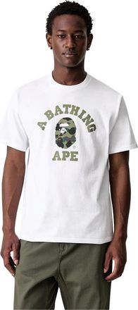 A Bathing Ape A Bathing Ape, Homme, Tops, Blanc, Taille: 2XL Tee College 1&egrave;re Camo