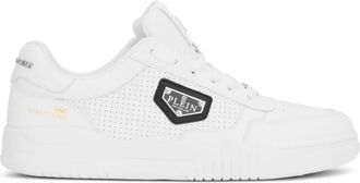 Philipp Plein baskets à détails de perforations - Blanc