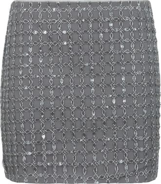 Rotate Rotate Birger Christensen, Femme, Jupes, Gris, Taille: 38 FR Beaded Mini Skirt