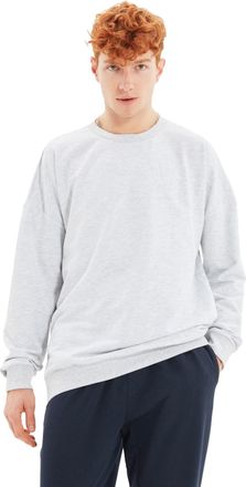 Trendyol Trendyol grau männlich regelmäßige fit langarm fahrradkragen reißverpacker sweatshirt, grau