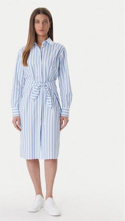 Calvin Klein Hemdkleid Yarndye LV044F032G Blau Regular Fit