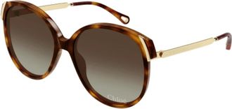 Chlo&eacute; unisex, Accessoires, Brun, Taille: ONE Size Lunettes de soleil arrondies oversize