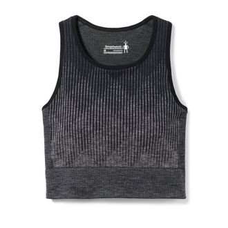 Smartwool Womens Bra Intraknit Crop-BH für Damen, Black Heather, L