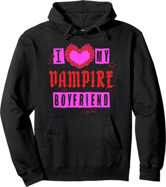 Trendy Apparel Valentines Day I Heart My Vampire Boyfriend Pullover Hoodie