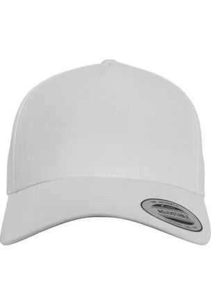 Flexfit 5-Panel Curved Classic Snapback Chapeau Mixte, Blanc, Taille Unique
