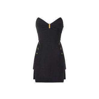 Elisabetta Franchi Femme, Robes, Noir, Taille: 42 FR Robe Bustier en Cr&ecirc;pe L&eacute;ger
