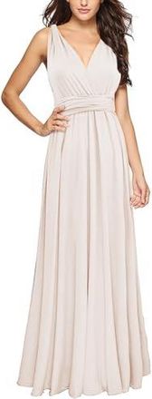 Generic biJerou Robe &eacute;l&eacute;gante convertible multidirectionnelle pour demoiselle dhonneur - Robe dinvit&eacute; de mariage pour femme - S XL, Blanc., S