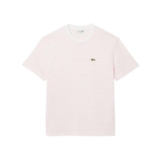Lacoste Homme, Tops, Rose, Taille: M T-shirt ray&eacute; &agrave; col rond