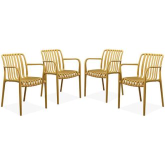 Sweeek 4er Set Gartensessel aus Kunststoff
