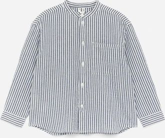 Arket Hemd Aus Seersucker -Blau