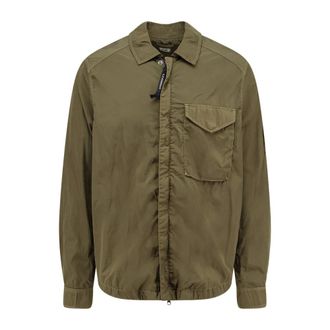 C.P. Company C.p. Company, Homme, Vestes, Vert, Taille: XL Chrome-R Veste Chemise Zipp&eacute;e &agrave; Lentille