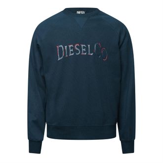 Diesel Sweatshirt f&uuml;r Herren, Waffelstrick, Raglan&auml;rmel (Totale Finsternis)