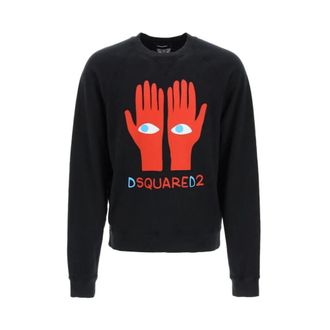 Dsquared2 Schwarzer Baumwollkapuzenpullover - - Sweatshirts & Hoodies - Herren - Schwarzk - 2XL