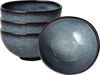 like. by Villeroy & Boch Villeroy & Boch like. by Lave Gris Suppenschüssel 4er Set, Graue Bowl Aus Steingut, Müslischale, Suppenschale, Spülmaschinensicher, Mikrowellengeeigne