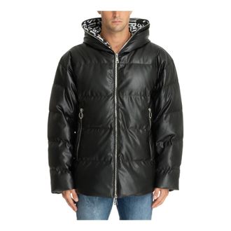 Versace Jeans Couture Logo Daunenjacke mit Rei&szlig;verschluss - - Jackets - Herren - Schwarzk - 2XL