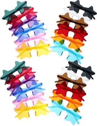 UPKOCH Lot de 24 Lunettes de Soleil sans Monture D&Eacute;toile Protection UV Couleurs Vari&eacute;es Accessoires Festifs pour Plage Piscine et F&ecirc;tes Patriotiques