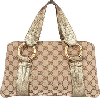 Gucci Crossbody Bags - Gucci GG Monogram Golden Bamboo Handbag - Gr. unisize - in Bunt - f&uuml;r Damen