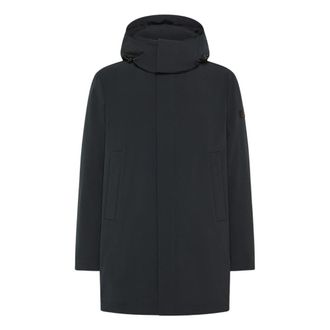 Peuterey Blauer winddichter Mantel mit abnehmbarer Kapuze - - Coats - Herren - Blau - XL
