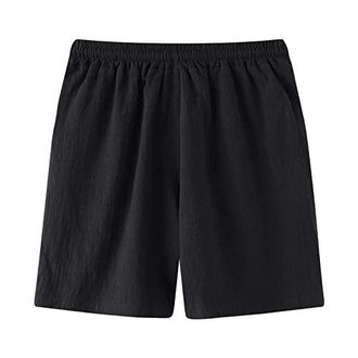 Generic Short en lin pour homme, pantalon de sport confortable, d&eacute;contract&eacute;, sport, taille &eacute;lastique, cordon de serrage, pantalon de jogging d&eacute;contract&eacute; pour 