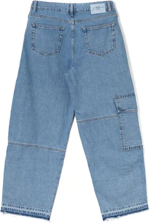 Ganni Broderie Anglaise Cargo Jeans - Blue