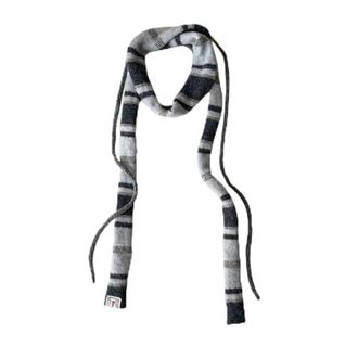 Generic &Eacute;charpe fine &agrave; rayures multicouches, cache-cou en tricot, foulard d&eacute;coratif pour et, gris, taille unique