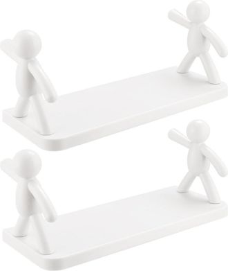 BESPORTBLE DIYEAH 2 St&uuml;ck Wandregale zum Aufh&auml;ngen Selbstklebend Schwebend Wei&szlig;e Aufbewahrung f&uuml;r Schlafzimmer Bad K&uuml;che Einfache Montage Bohren Minimalistisches