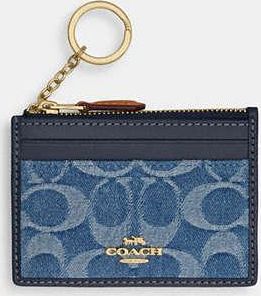 Coach Schmales Mini-Kartenetui Mit Ausweisfach Aus Signature-Denim