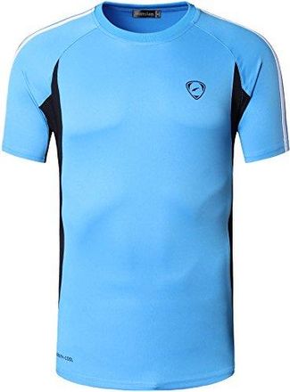 Jeansian Homme T-Shirts de Sport Manches Courtes Men Fitness Sport T-Shirt Tops MFN_LSL147 Blue XL