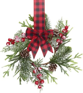 Generico Kleiner Weihnachtskranz, Girlande mit Schleife, Mini-Weihnachtskranz, Girlande mit Schleife, f&uuml;r Fenster, Herbst, Garage, Tisch, T&uuml;r, Valentinstag