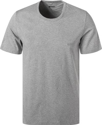 HUGO BOSS Herren T-Shirts grau Reine Baumwolle unifarben