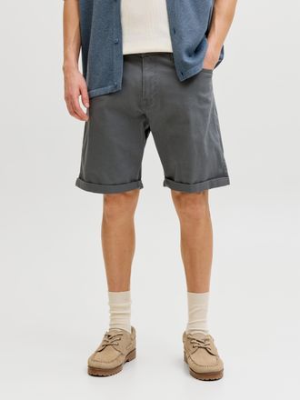 Jack & Jones Shorts JACK & JONES JPSTRICK DYLAN ORIGINAL SHORTS, Herren, Gr. XS, N-Gr, grau (castlerock), Web, Obermaterial: 98% Baumwolle, 2% Elasthan, unifarben,