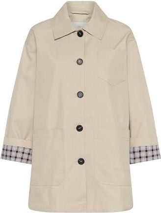 Kaffe Womens Jacket Spread Collar Wide Sleeves A-line Fit Large Pockets Buttons