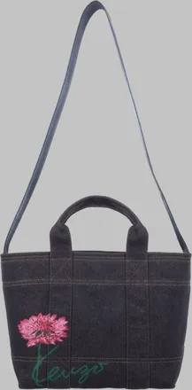 Kenzo Mens Tote Bag Tulip Blue Cotton Polyester Handbags Hand