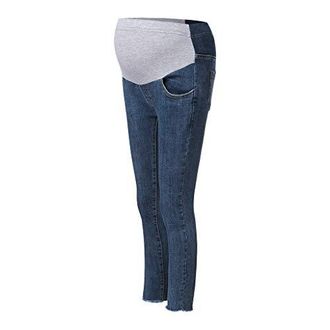 Generic Jeans femme enceinte pantalon maternité pantalon prop ventre legging tenues de maternité femmes hiver, bleu, L