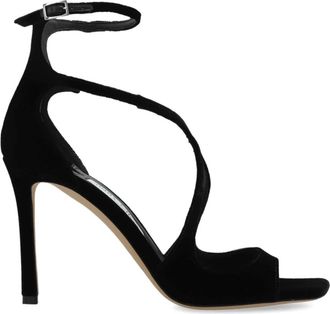 Jimmy Choo London Femme, Chaussures, Noir, Taille: 39 EU Azia 95 Velvet Heeled Sandales