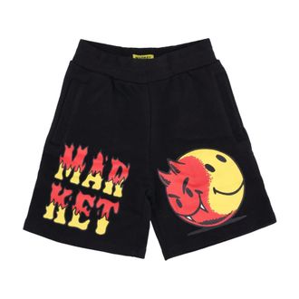 Market Smiley Schwarze Sweatshorts Herren Tracksuit - - Shorts - Herren - Schwarzk - XL