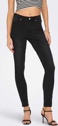 Only Skinny-fit-Jeans ONLY ONLWAUW MID SK BJ1097, Damen, Gr. XL (42), L&auml;nge 30, schwarz (washed schwarz), Denim/Jeans, Obermaterial: 56% Baumwolle, 39% Pol