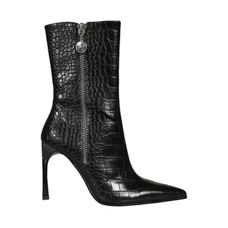 Versace Jeans Couture Schlangenhautmuster Spitz Zehen Kn&ouml;chelstiefel - - Shoes - Damen - Schwarzk - 41 EU