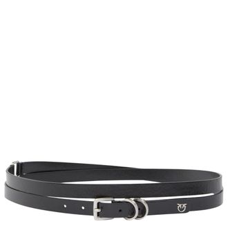Pinko Pinko, unisex, Accessoires, Noir, Taille: M Ceinture en cuir avec logo