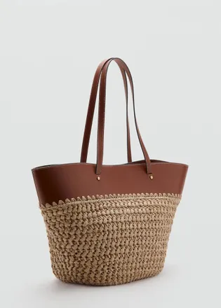 Mango Gro&szlig;er Capazo aus Naturfaser mittelbraun - Damen - Einheitsgr&ouml;&szlig;e - MANGO