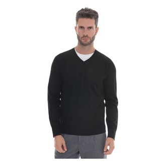 Hindustrie V-Ausschnitt Pullover - - Knitwear - Herren - Schwarzk - 4XL